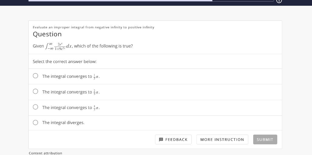 Solved Evaluate an improper integral from negative infinity | Chegg.com