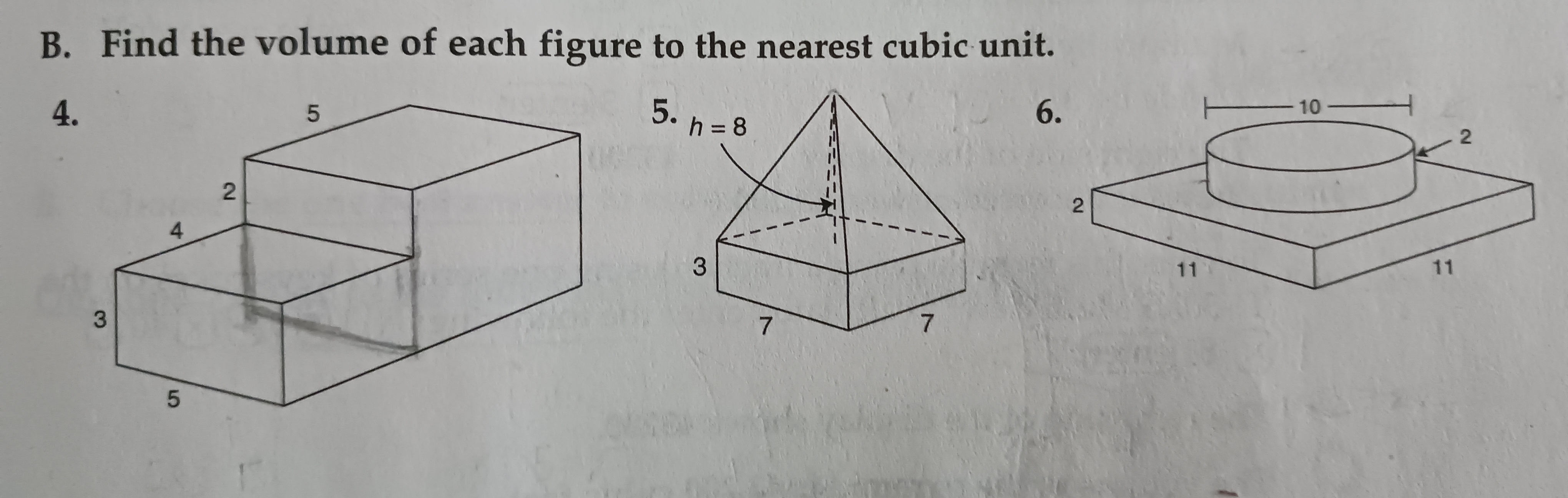 B. ﻿Find the volume of each figure to the nearest | Chegg.com