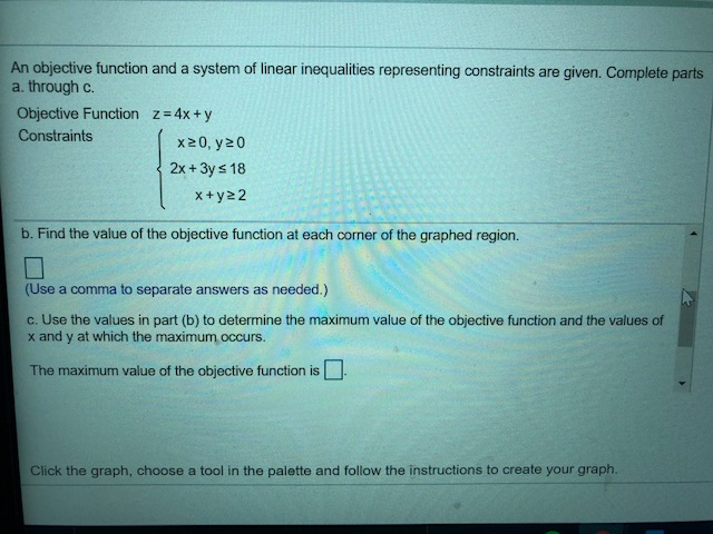 Solved An objective function and a system of linear | Chegg.com