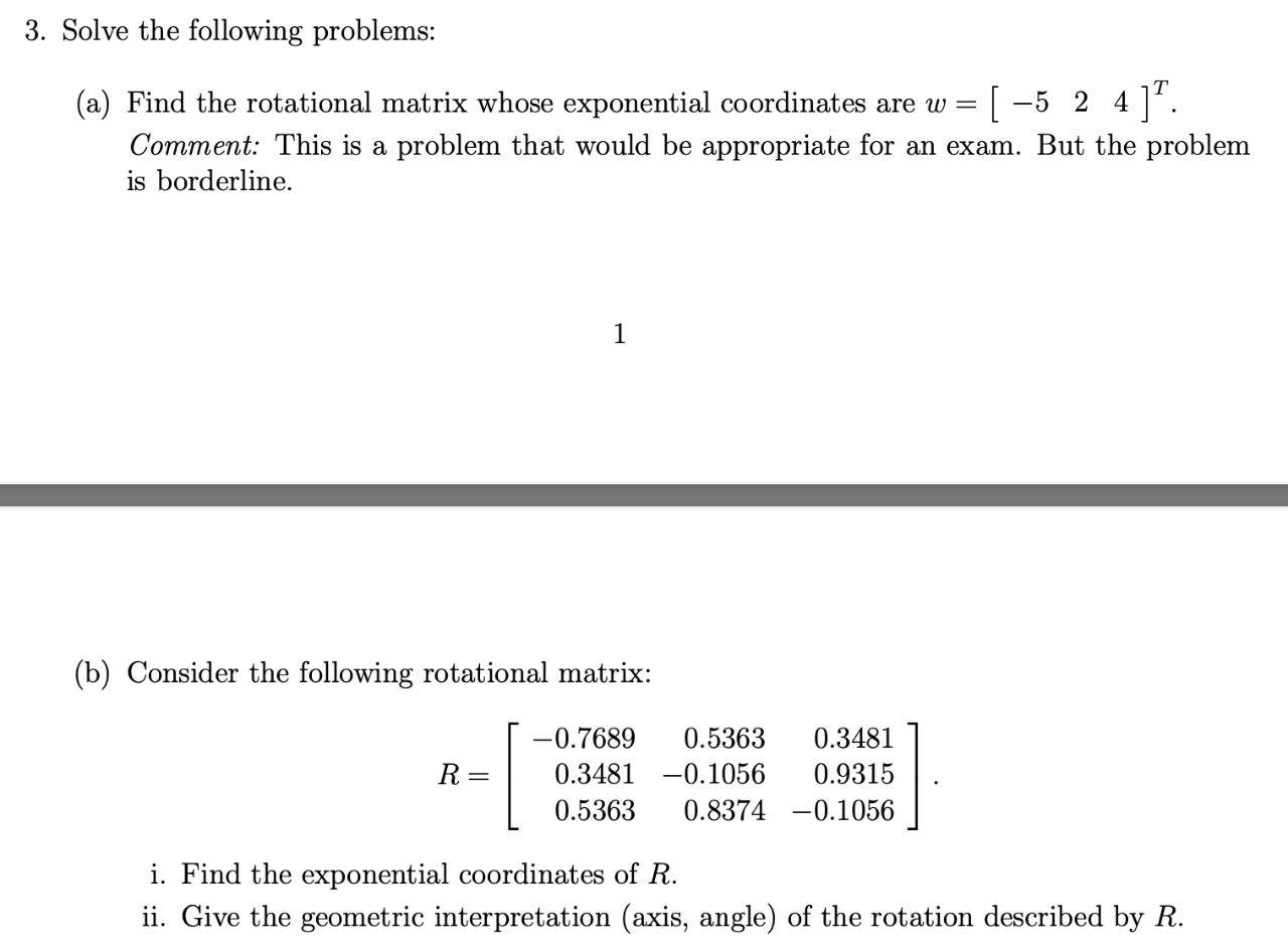 Solved 3. Solve the following problems: - (a) Find the | Chegg.com
