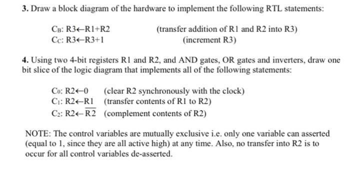 Solved 3. Draw a block diagram of the hardware to implement | Chegg.com