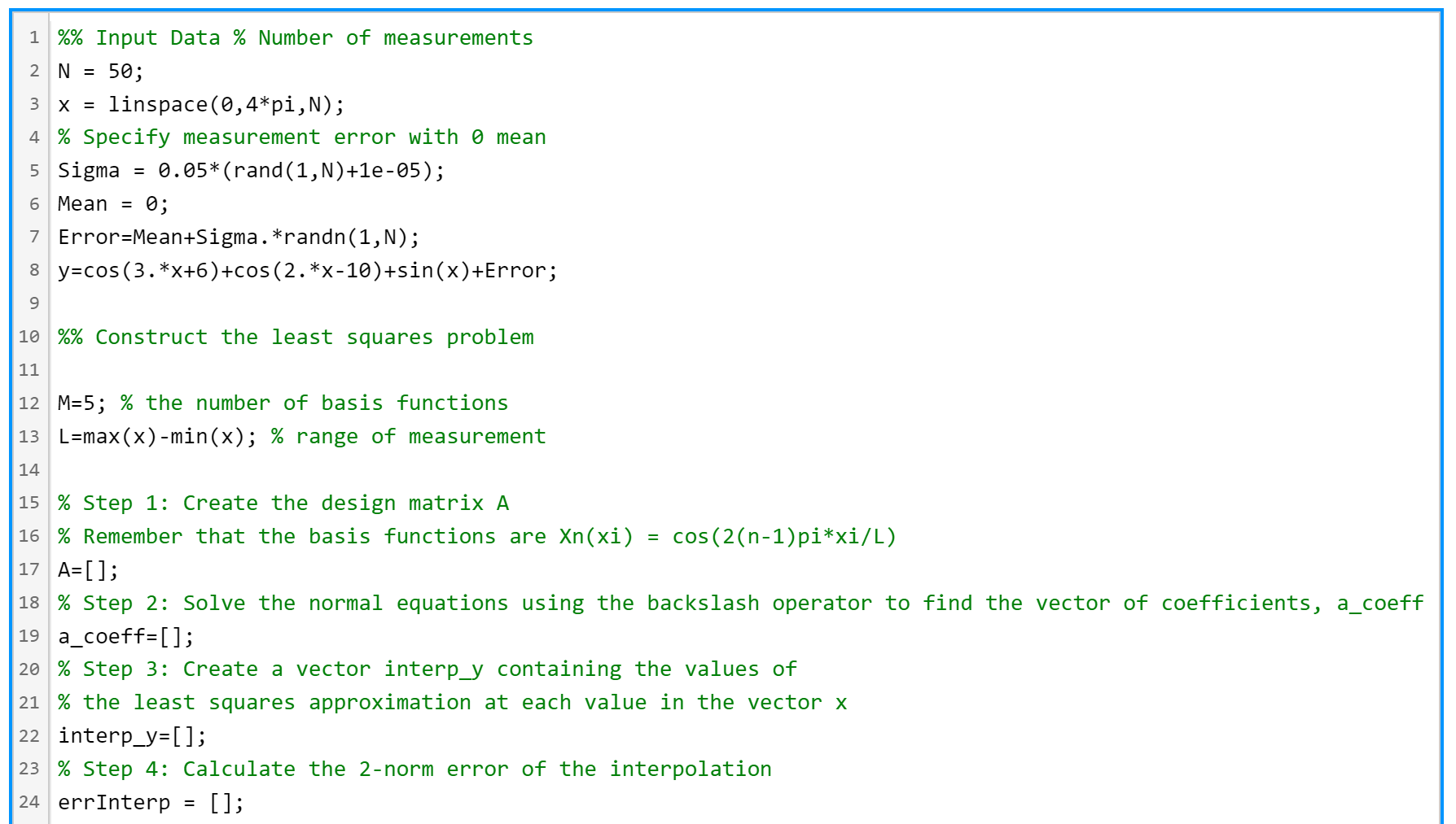 The general form of the linear least squares | Chegg.com