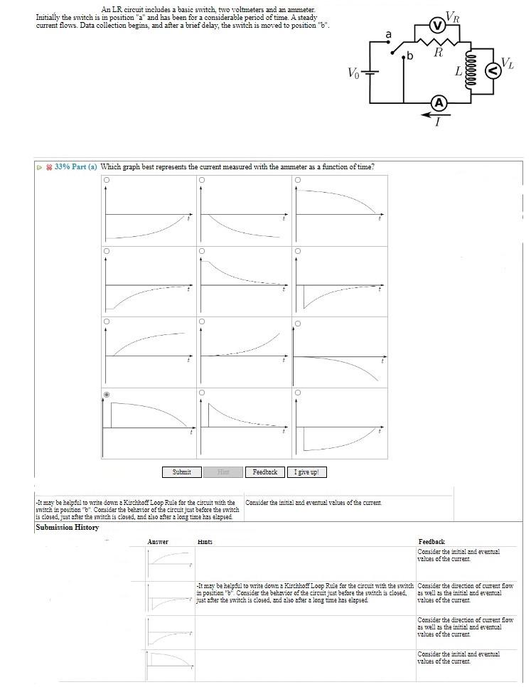 Solved An LR circuit includes a basic switch, two voltmeters | Chegg.com