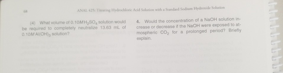 Solved (2) Calculate the normality of a 0.10M H2SO4 | Chegg.com