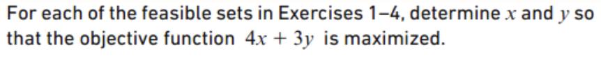 Solved For each of the feasible sets in Exercises 1-4, | Chegg.com