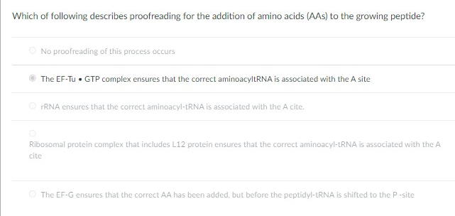 Solved Which of following describes proofreading for the | Chegg.com