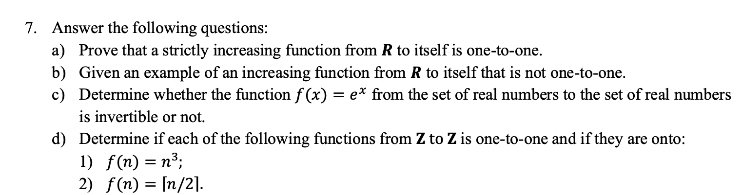 Solved 7. Answer the following questions: a) Prove that a | Chegg.com