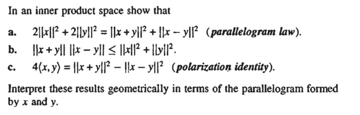 Solved a. In an inner product space show that 2||*||? + | Chegg.com