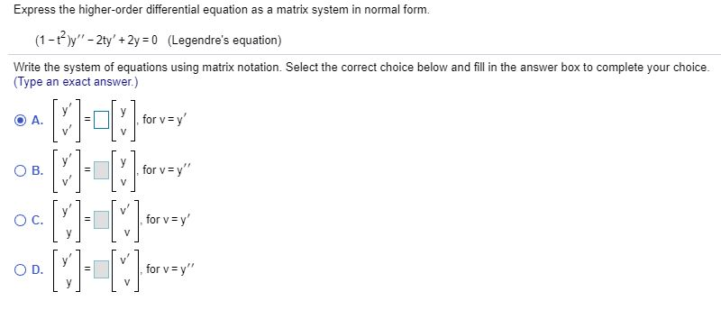 Solved Express the higher-order differential equation as a | Chegg.com