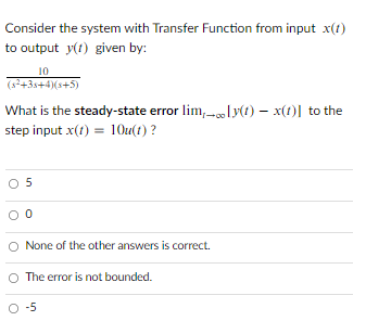 Solved Consider the system with Transfer Function from input | Chegg.com