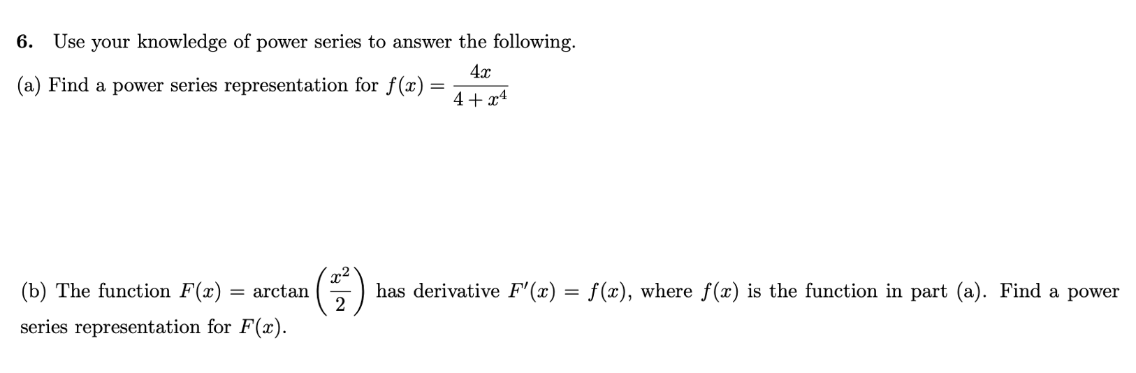 Solved 6. Use your knowledge of power series to answer the | Chegg.com Solved 6. Use your knowledge of power series to answer the | Chegg.com