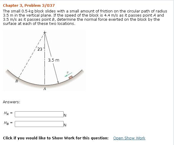 Solved Chapter 3, Problem 3/037 The small 0.5-kg block | Chegg.com