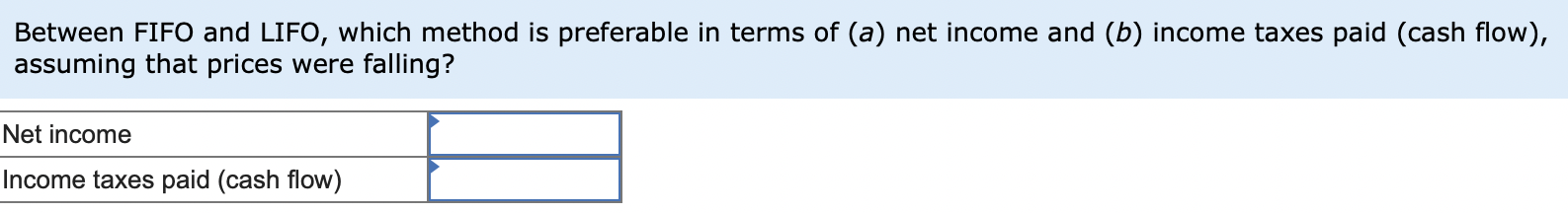 Solved Between FIFO and LIFO, which method is preferable in | Chegg.com
