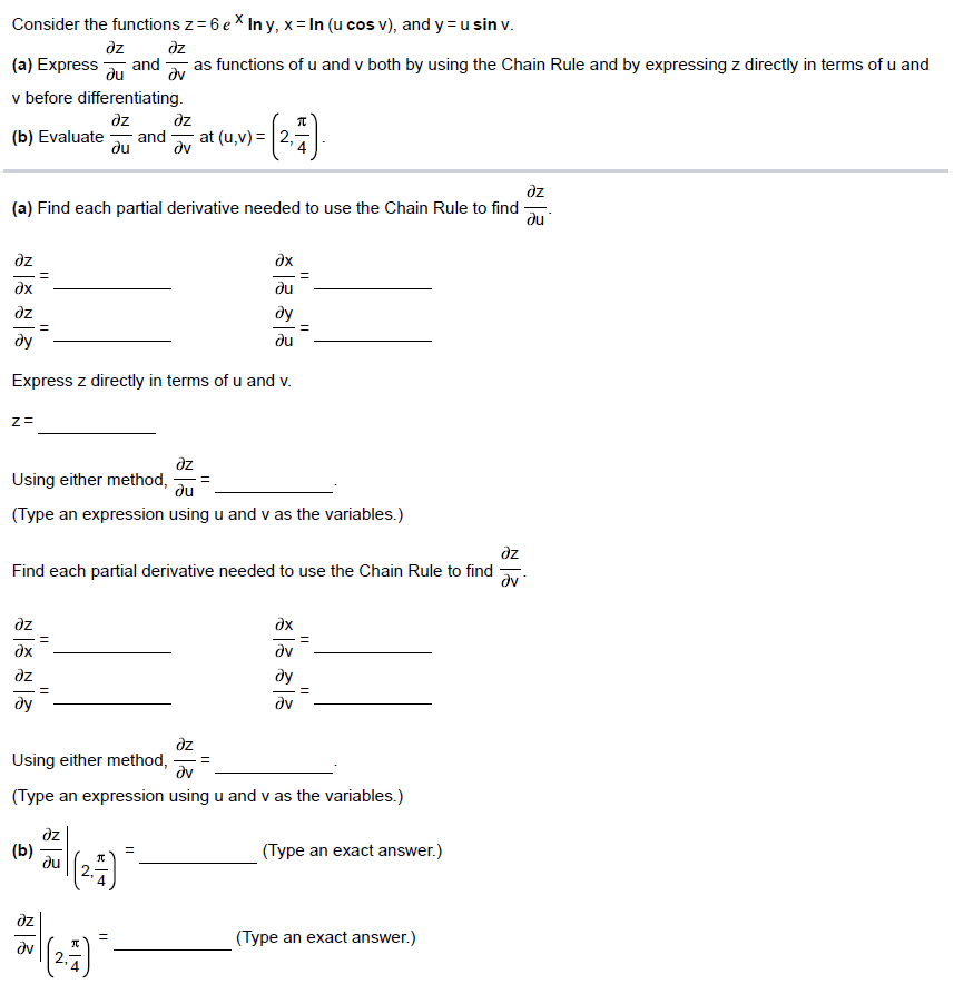 Solved dw For the given functions, (a) express as a function | Chegg.com