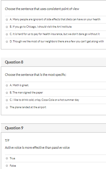 Solved Choose the sentence that uses consistent point of | Chegg.com