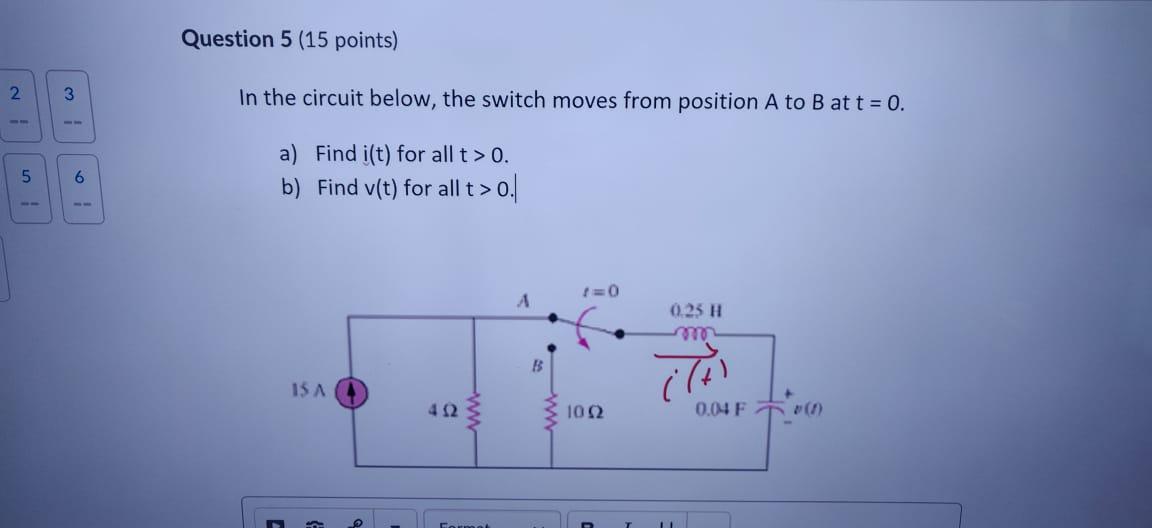 Solved Question 5 15 Points 2 3 In The Circuit Below The 