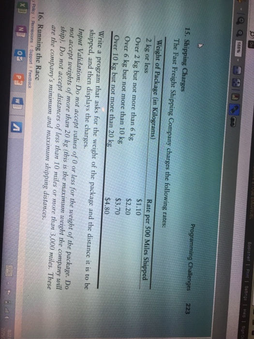 Solved Programming Challenges 223 15. Shipping Charges The | Chegg.com