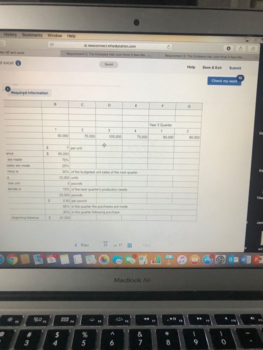 Solved excel Help Save& Exit Submit Check my work Chapter 8: | Chegg.com