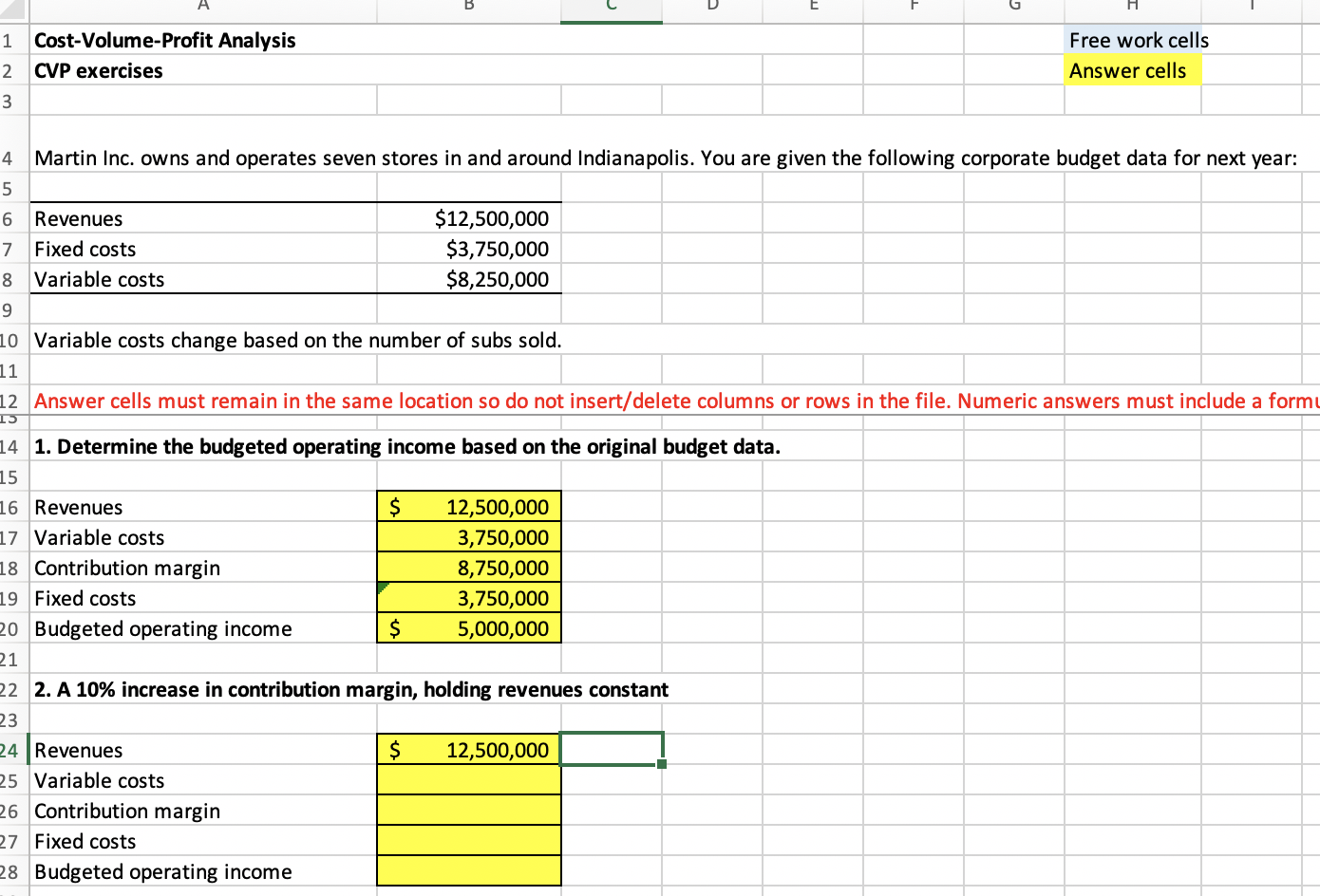 Solved 29 30 3 A 10 Decrease In Contribution Margin 1165