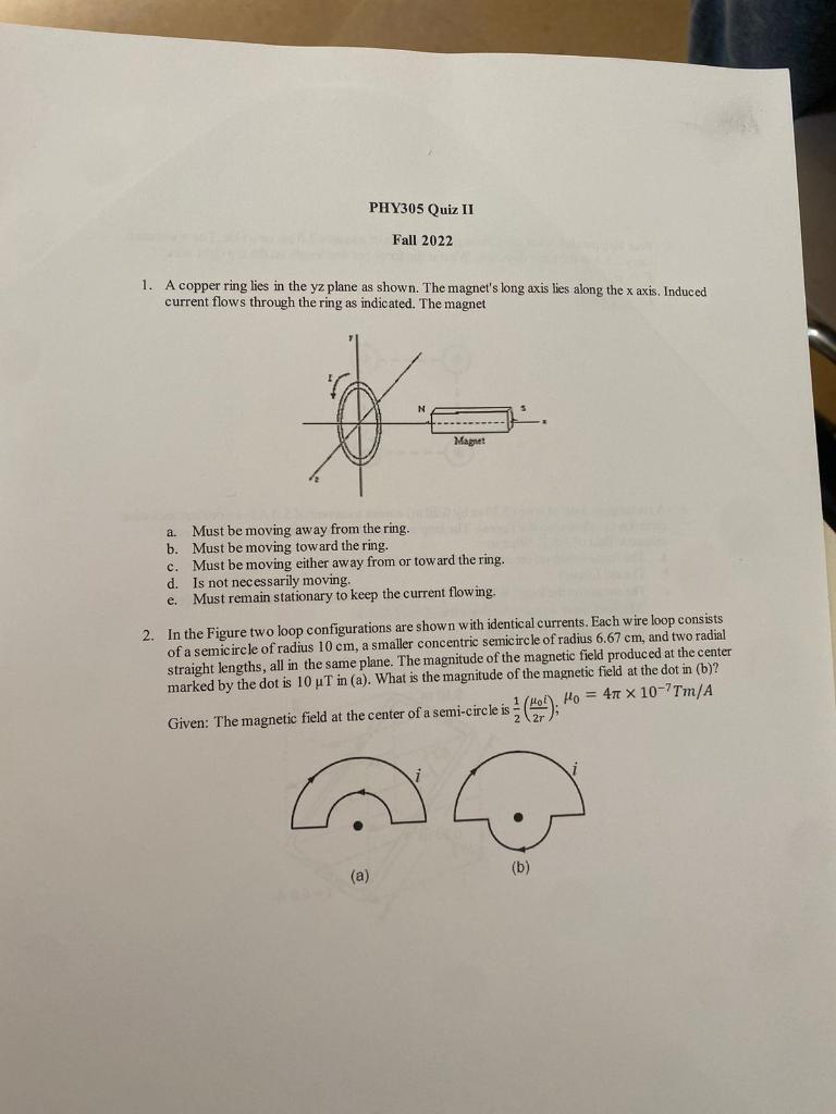 Solved In the Figure two loop configurations are shown with | Chegg.com