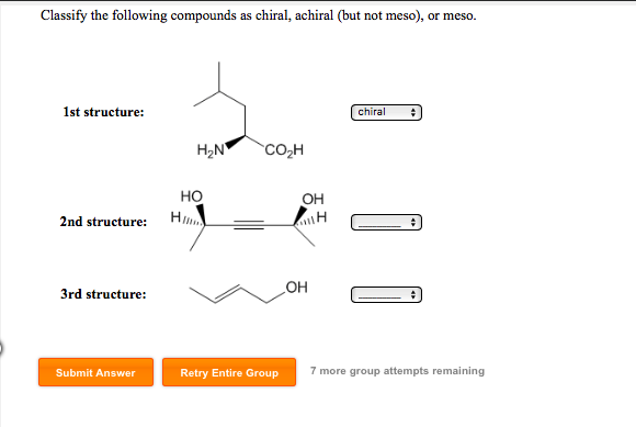 Solved Classify the following compounds as chiral, achiral | Chegg.com