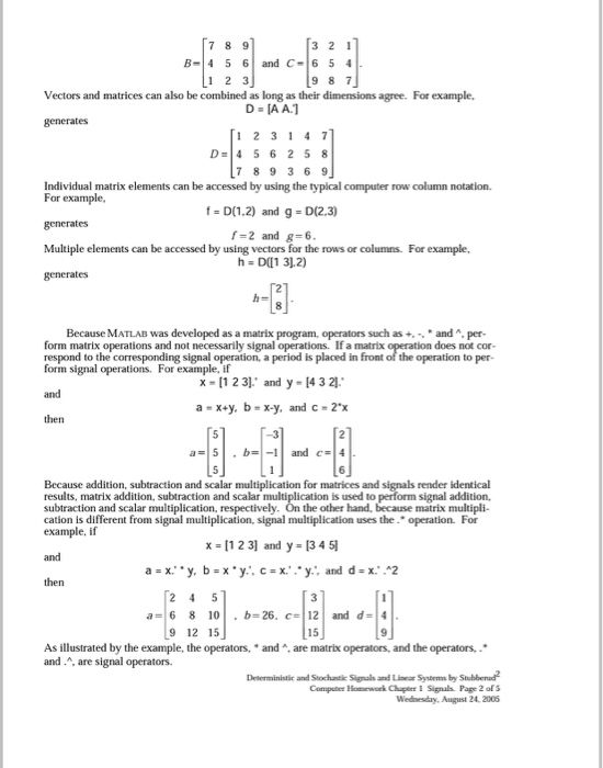 Solved SIGNALS AND SYSTEMSI Computer Assignment 1 In MATLAB, | Chegg.com