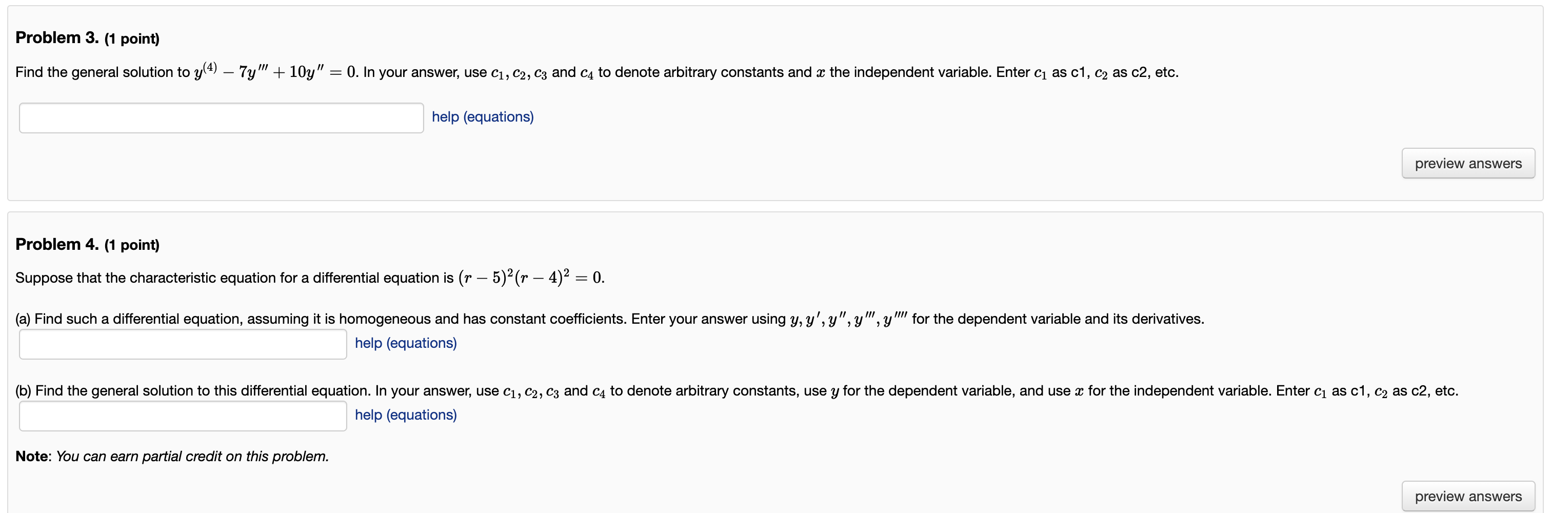 Solved Problem 3. (1 point) Find the general solution to | Chegg.com
