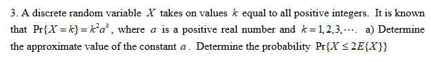 [Solved]: 3. A discrete random variable ( X ) takes on v