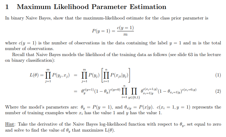 1 Maximum Likelihood Parameter Estimation In Binary 6167