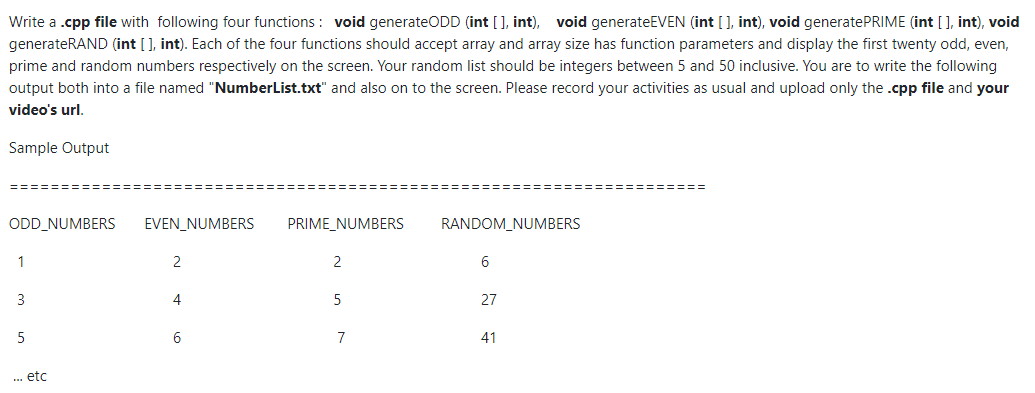 Solved Write a .cpp file with following four functions: void | Chegg.com