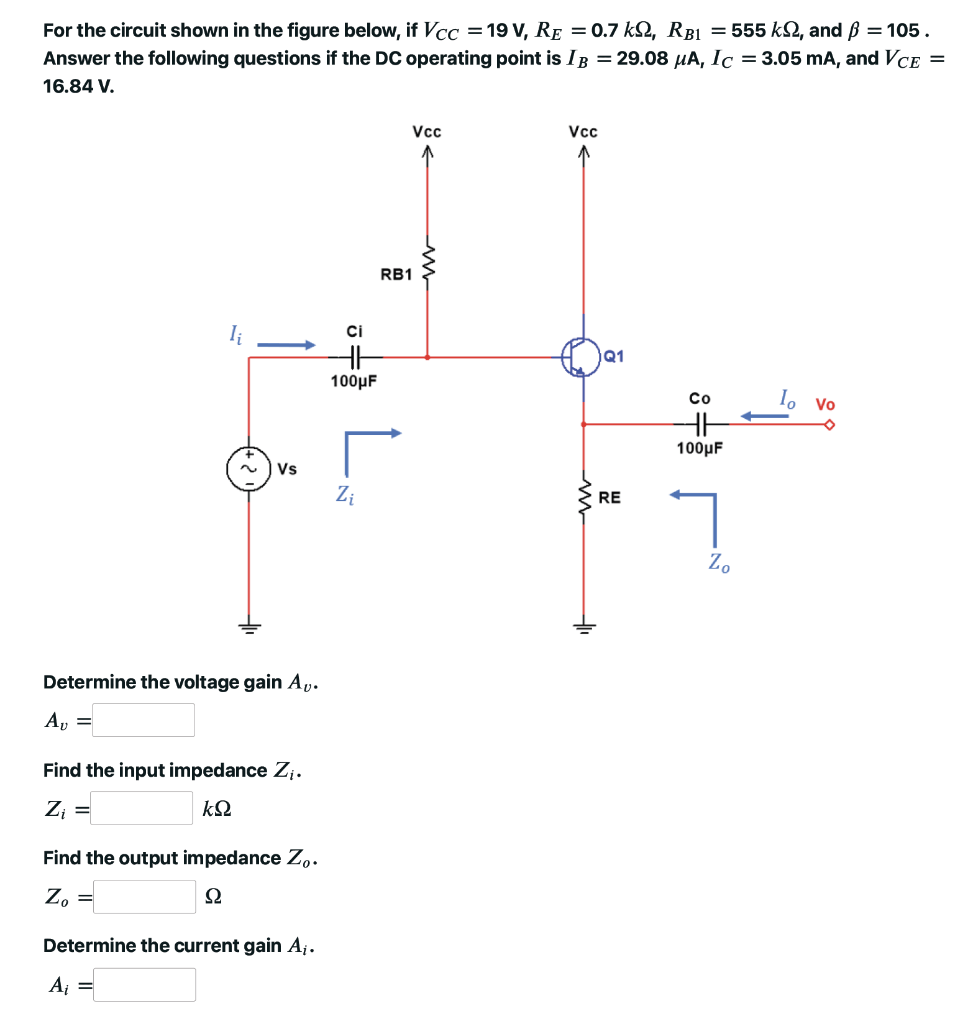 Solved For the circuit shown in the figure below, if Vcc = | Chegg.com