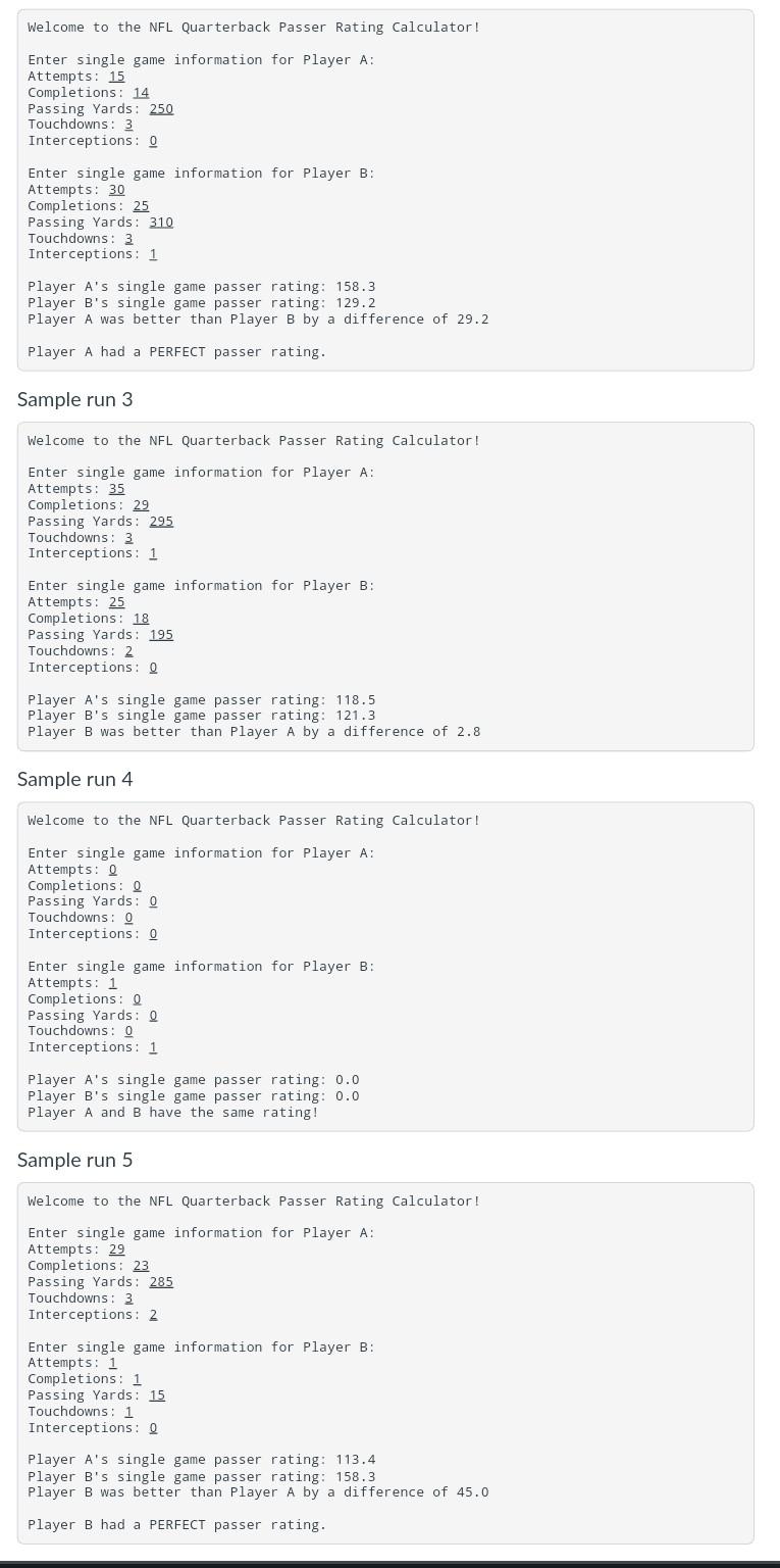 Solved - Welcome the user as seen in the sample runs below. | Chegg.com