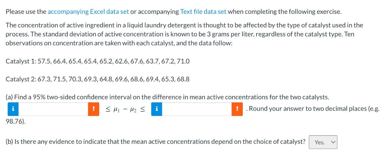 Solved Please use the accompanying Excel data set or | Chegg.com