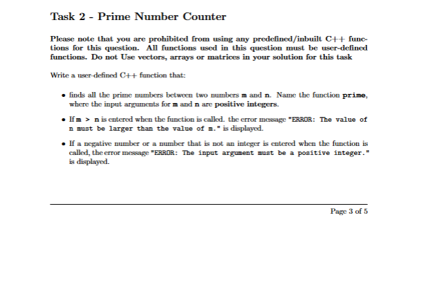 Solved Task 2 - Prime Number Counter Please note that you | Chegg.com