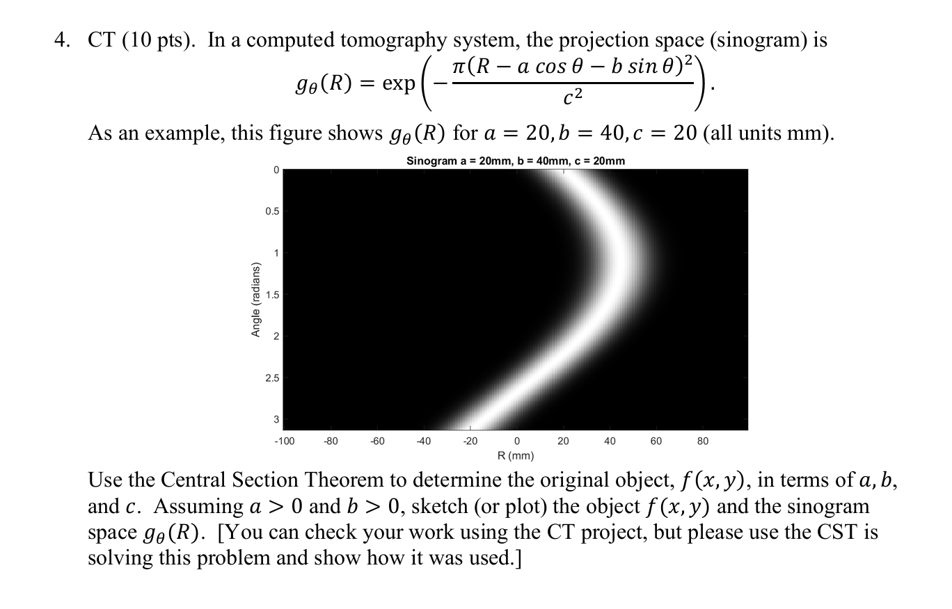 Solved CT (10 pts). In ﻿a computed tomography system, the | Chegg.com