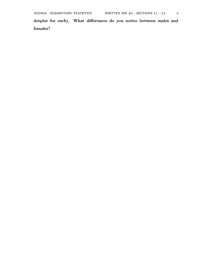 Solved MATH16 - ELEMENTARY STATISTICS WRITTEN HW \#2 - | Chegg.com