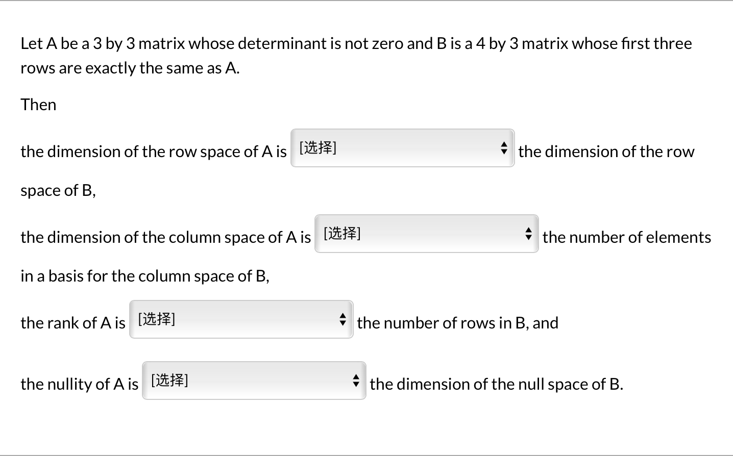 Solved Let A be a 3 by 3 matrix whose determinant is not | Chegg.com