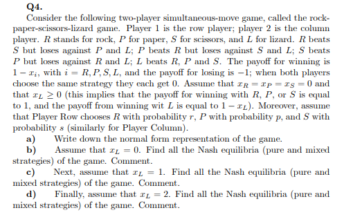 Solved Consider the following two-player simultaneous-move | Chegg.com