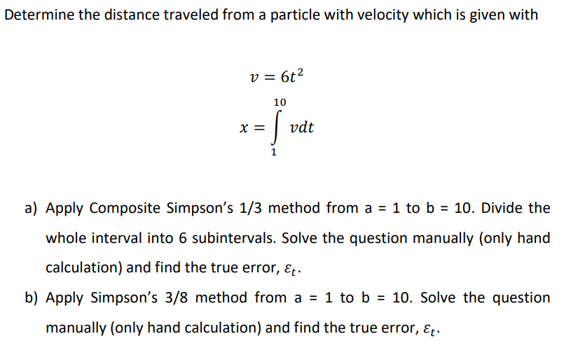Solved Determine the distance traveled from a particle with | Chegg.com