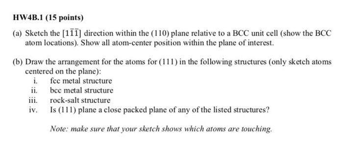 Solved HW4B.1 (15 points) (a) Sketch the 111] direction | Chegg.com