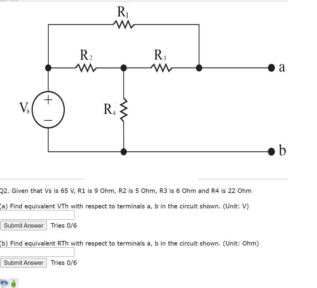 Solved 22. Given that Vs is 65 V,R1 is 9Ohm,R2 is 5Ohm,R3 is | Chegg.com