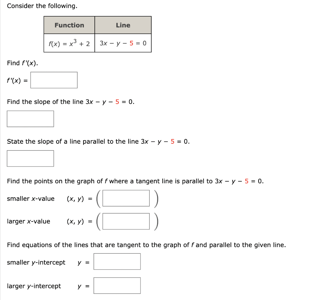 Solved Consider the following. Function Line f(x) = x3 + 2 | Chegg.com