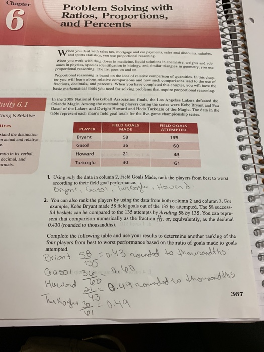 Solved Chapter Problem Solving with Ratios, Proportions, and | Chegg.com