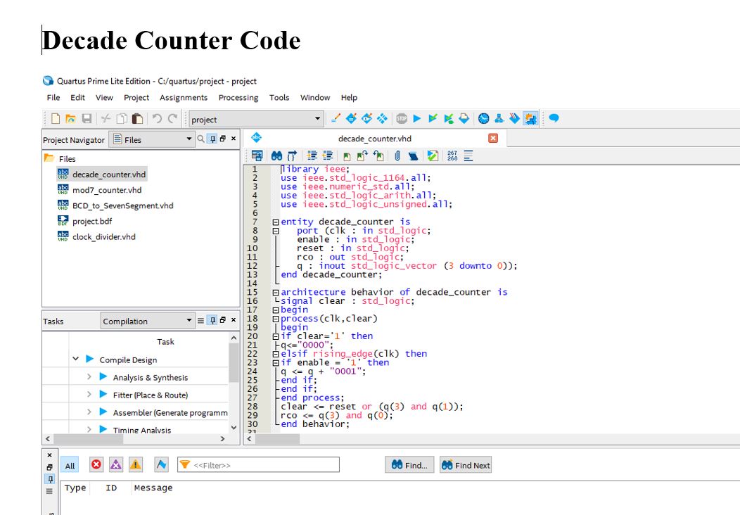 Solved Decade Counter Code 268 4 Quartus Prime Lite Edition | Chegg.com