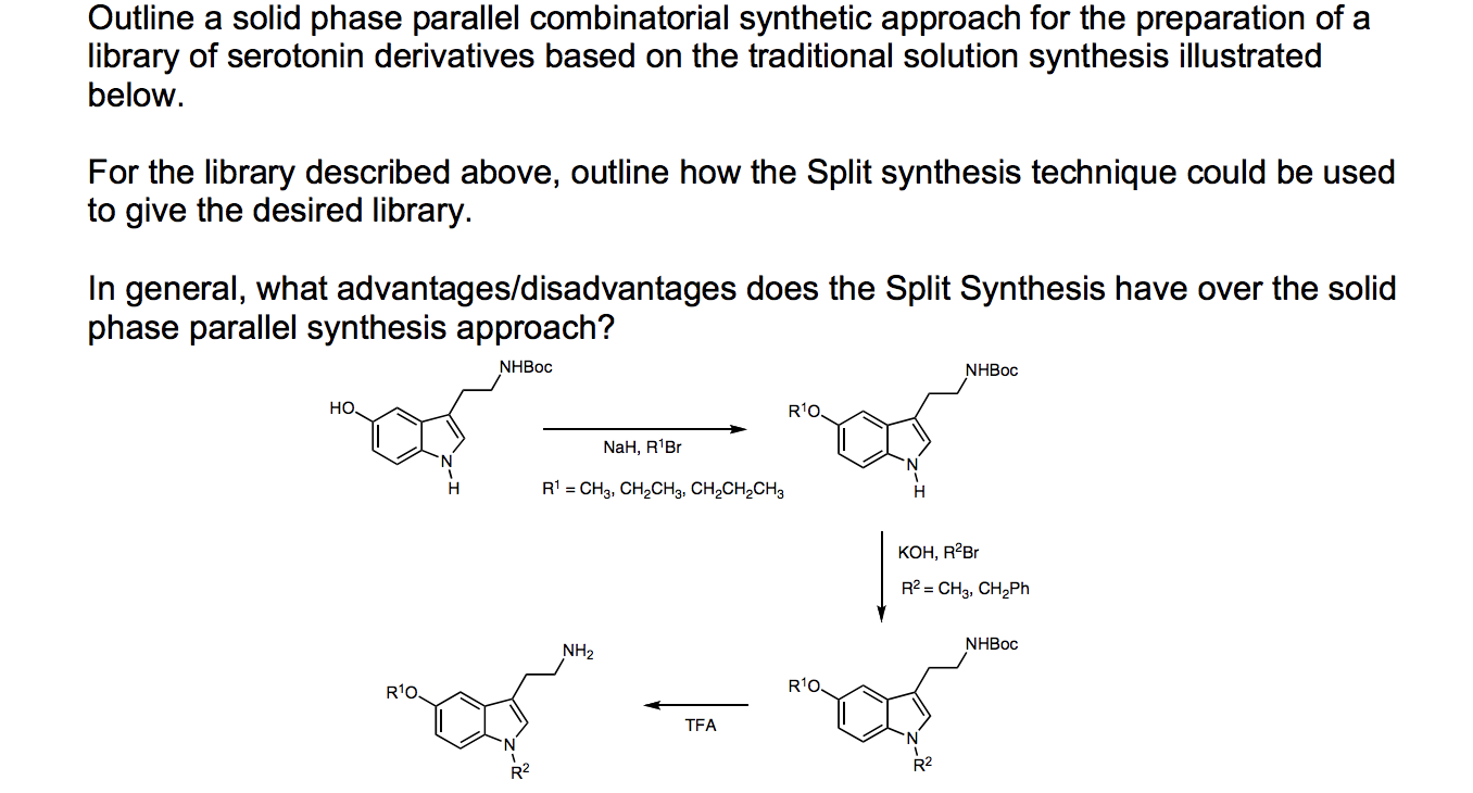 Solved Outline a solid phase parallel combinatorial | Chegg.com