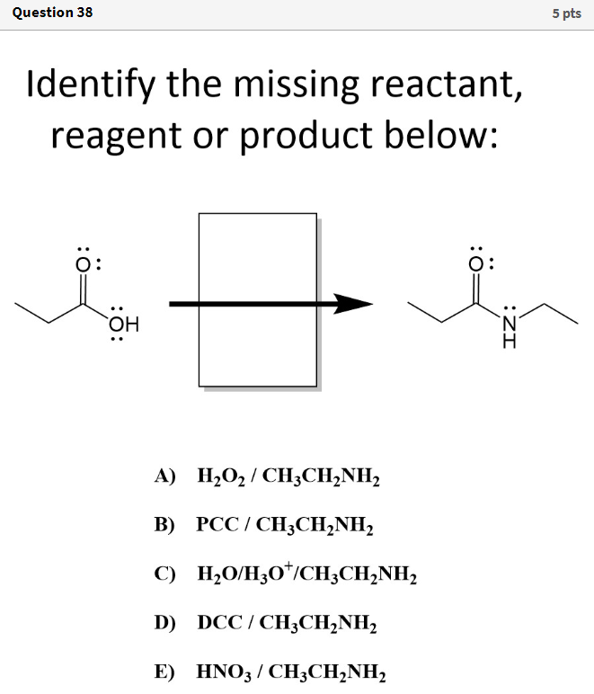 Solved Question 38 5 pts Identify the missing reactant, | Chegg.com