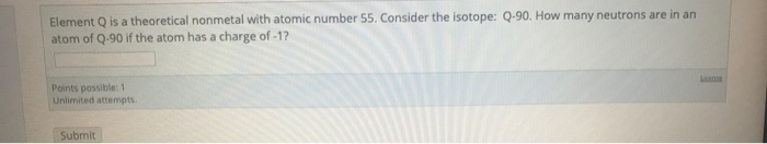 Solved Element Q has an atomic number 87. Consider the | Chegg.com