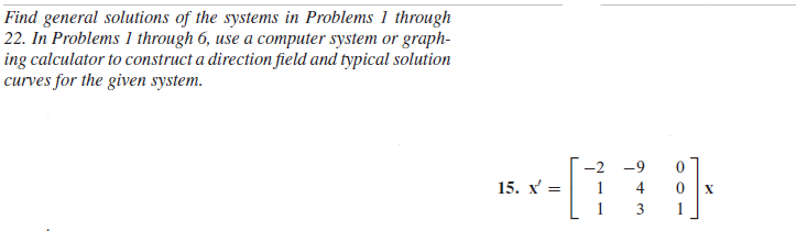 Solved Find general solutions of the systems in Problems 1 | Chegg.com