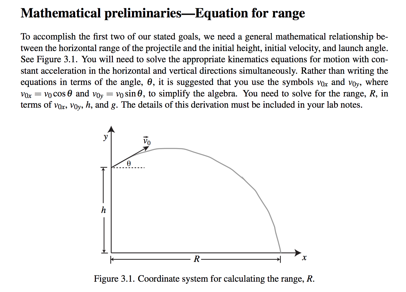 Solved Mathematical preliminaries—Equation for range To | Chegg.com