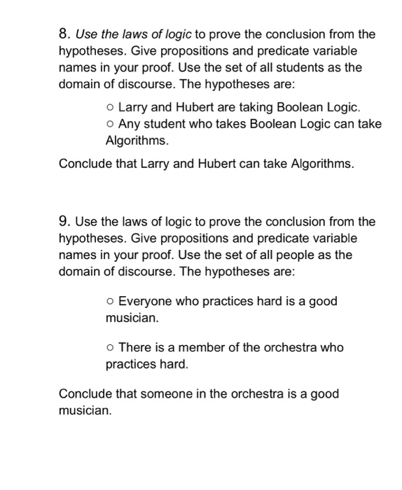 Solved 8. Use the laws of logic to prove the conclusion from | Chegg.com